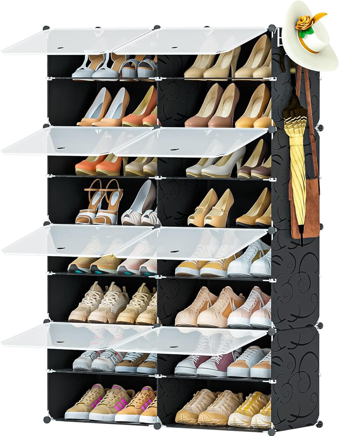 Shoe Rack - 8 Tier Shoe Racks for Entryway, 32 Pair Plastic Shelf Shoe ...