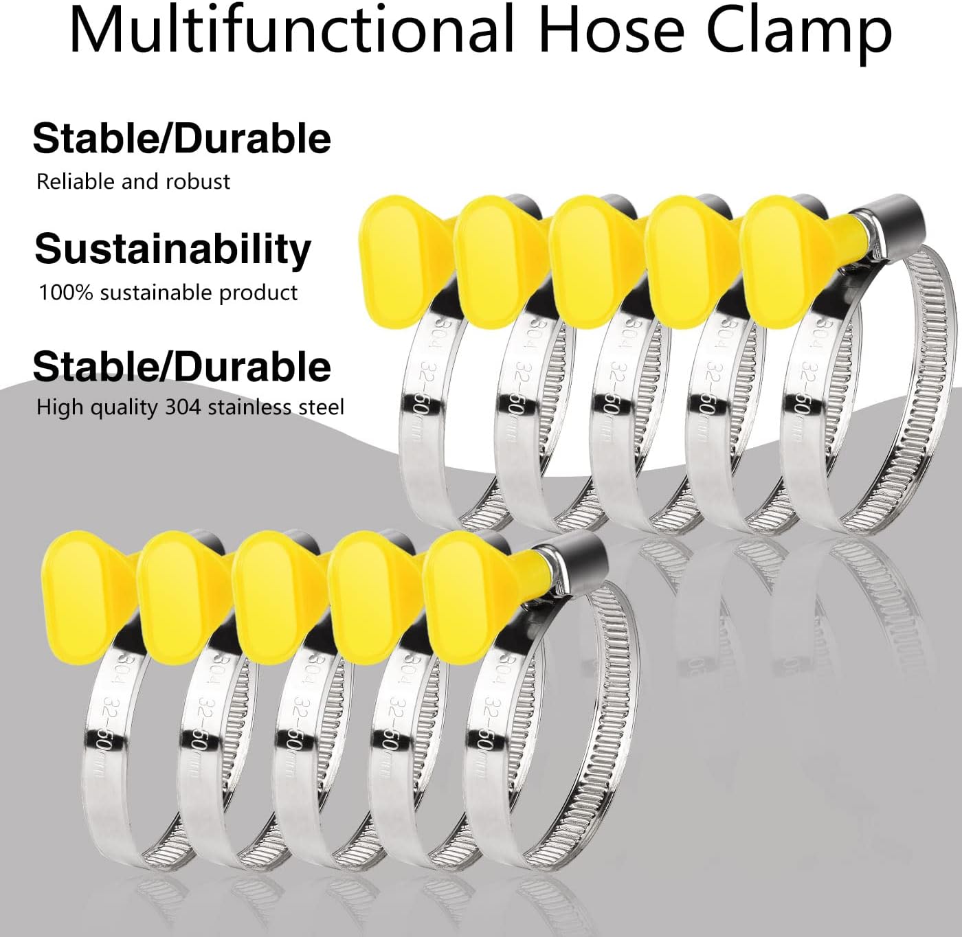Oumuik Pipe Clamp Steel Galvanised (32-50 mm) Pack of 10 Hose Clamps ...