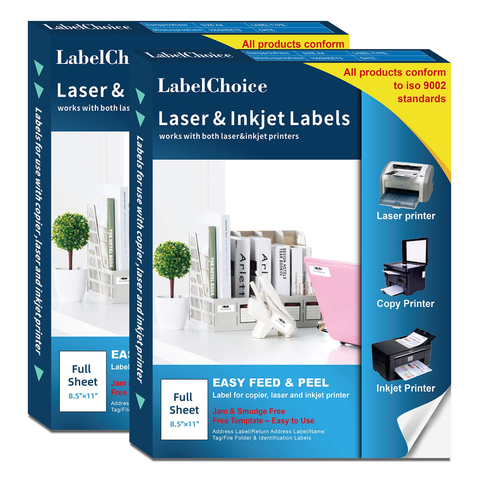 LabelChoice Hoja completa de 8.5 «x 11" Etiquetas adhe...B088KDPNQD ...
