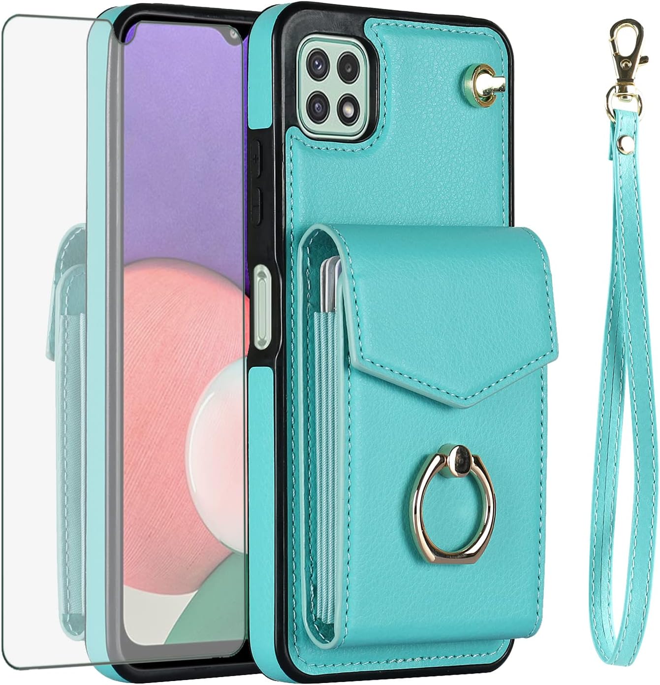 Amazon.com: Asuwish Phone Case for Samsung Galaxy A22 5G/Boost Mobile Celero 5G Wallet Cover ...