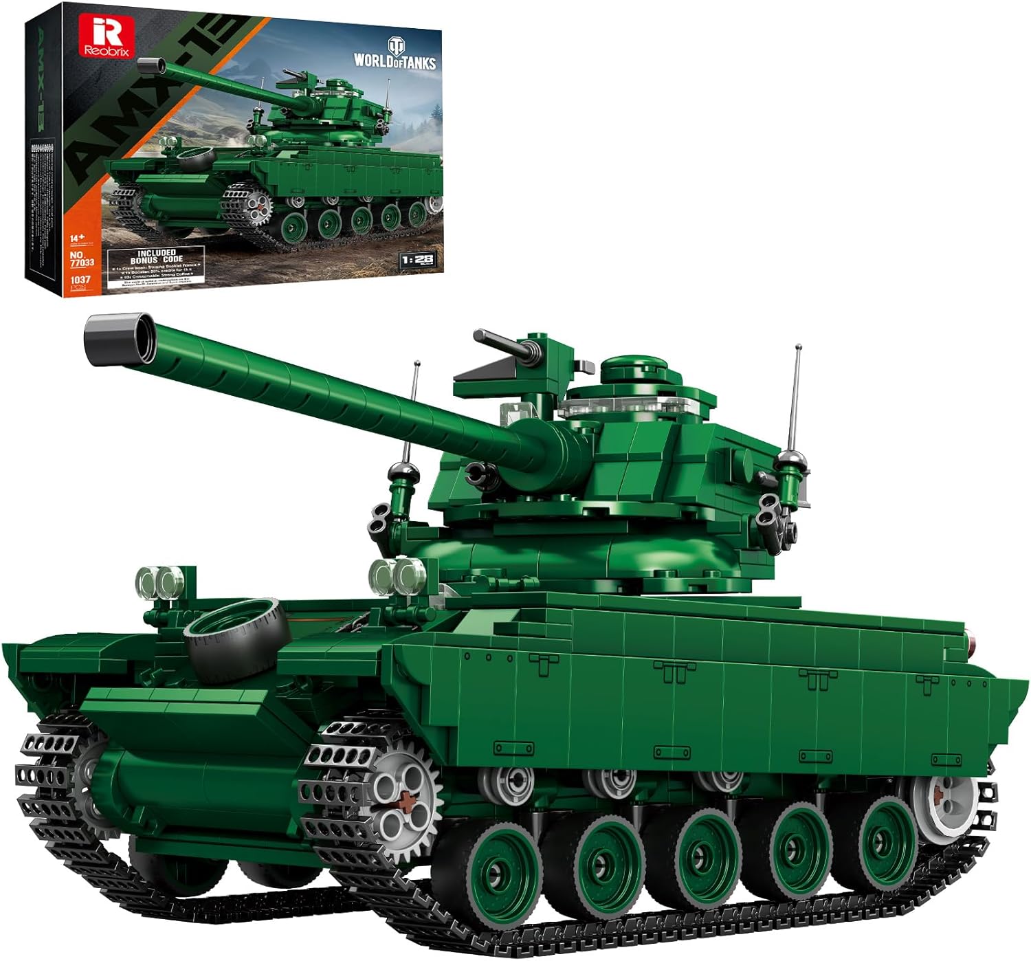 Amazon.com: Reobrix AMX-13 Light Tank Building Set, 1:28 Scale Military ...