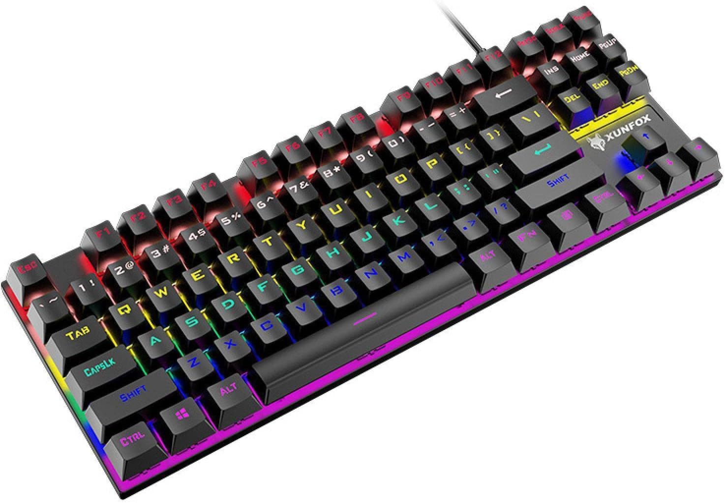 Amazon.com: xinghaikuajing K80 Mechanical Keyboard Wired Green Axis ...