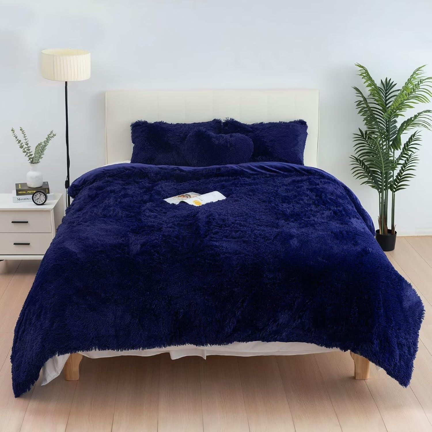 Amazon.com: Vamcheer Plush Duvet Cover Set Queen Size 4 Piece - Ultra ...