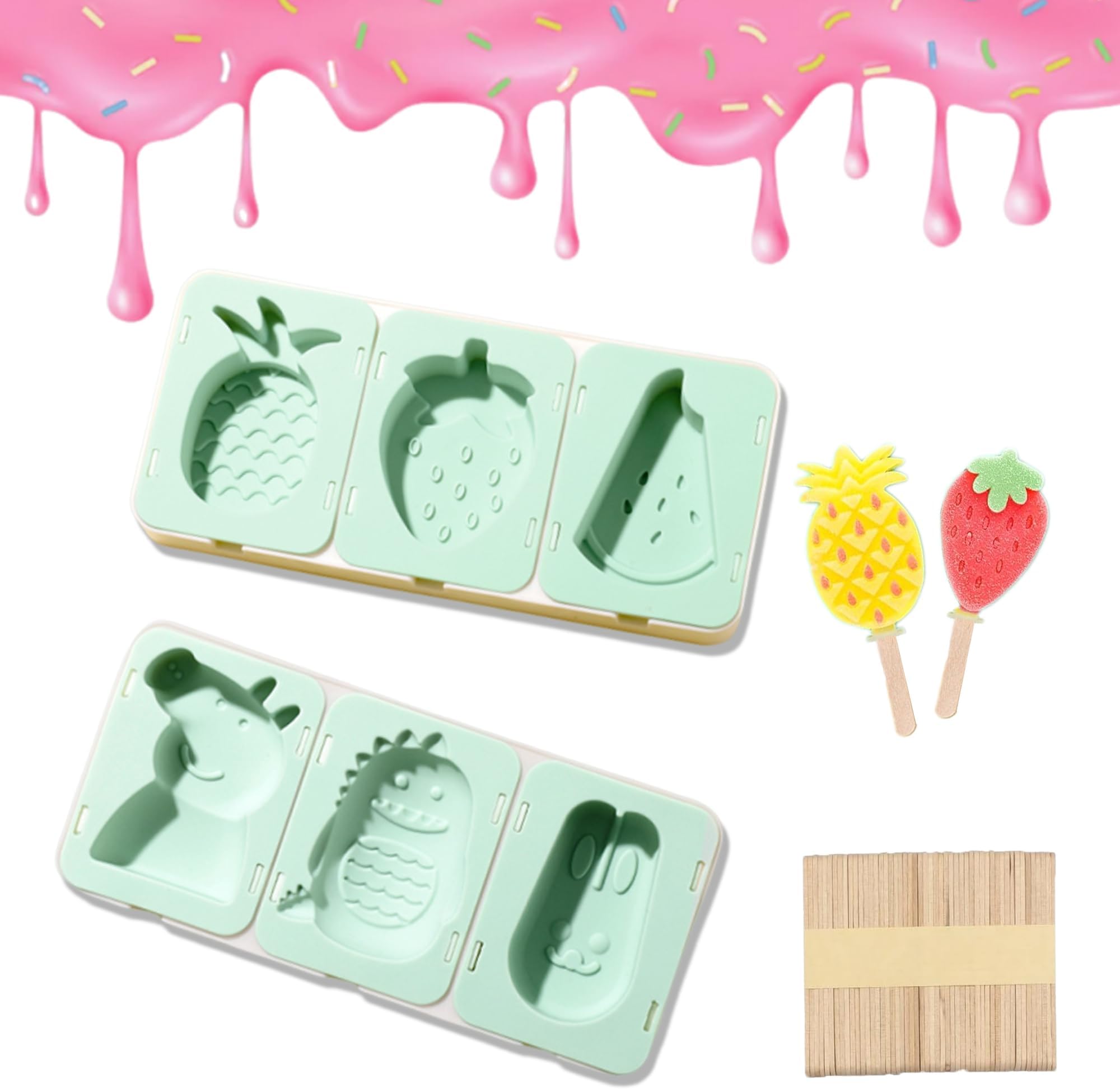 Bluelves Eisformen Silikon, 2 Stück Eisformen Eis am Stiel,DIY Ideen ...