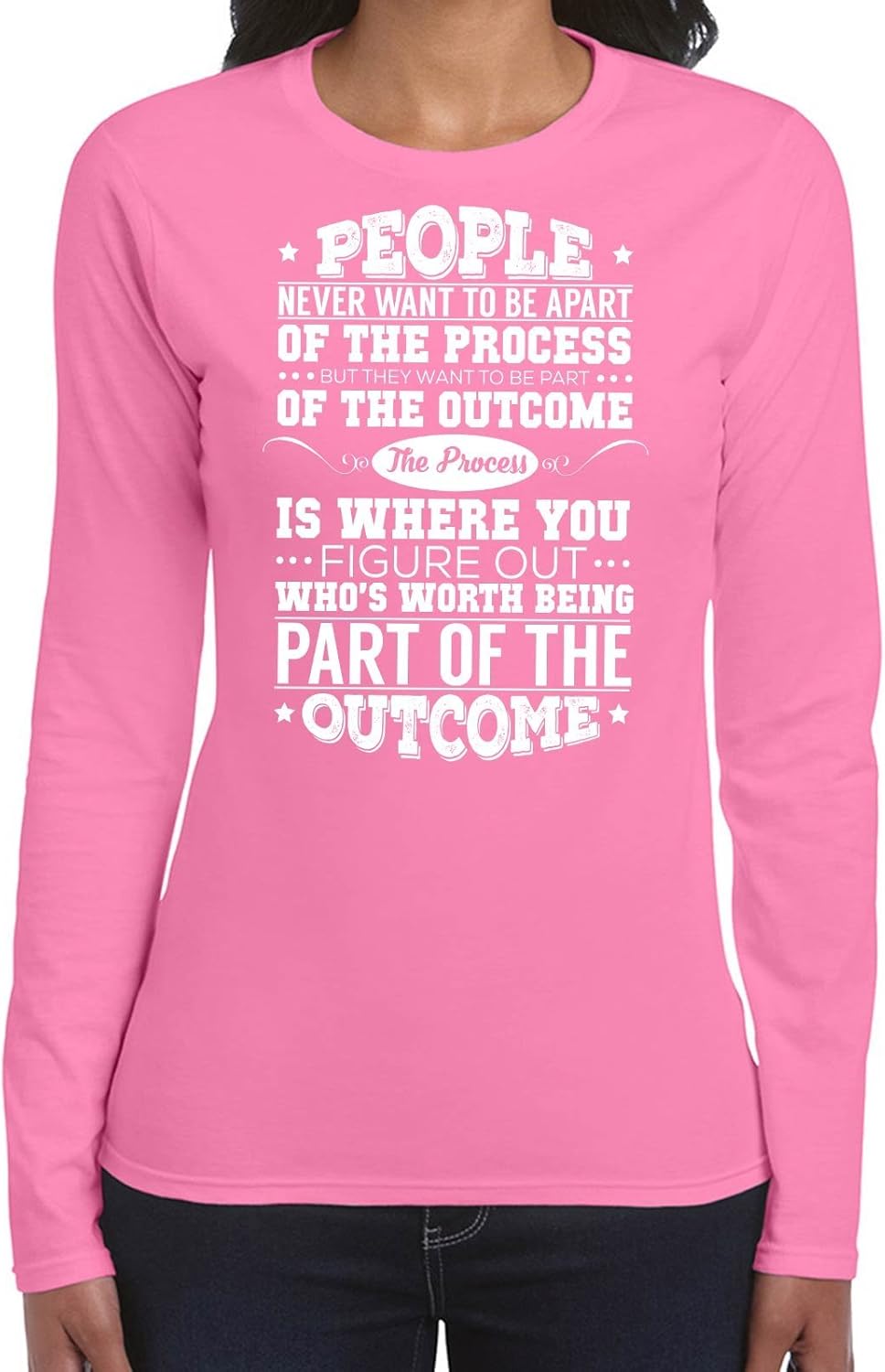 Amazon.com: People Process Outcome Womans Long Sleeve Shirt ...