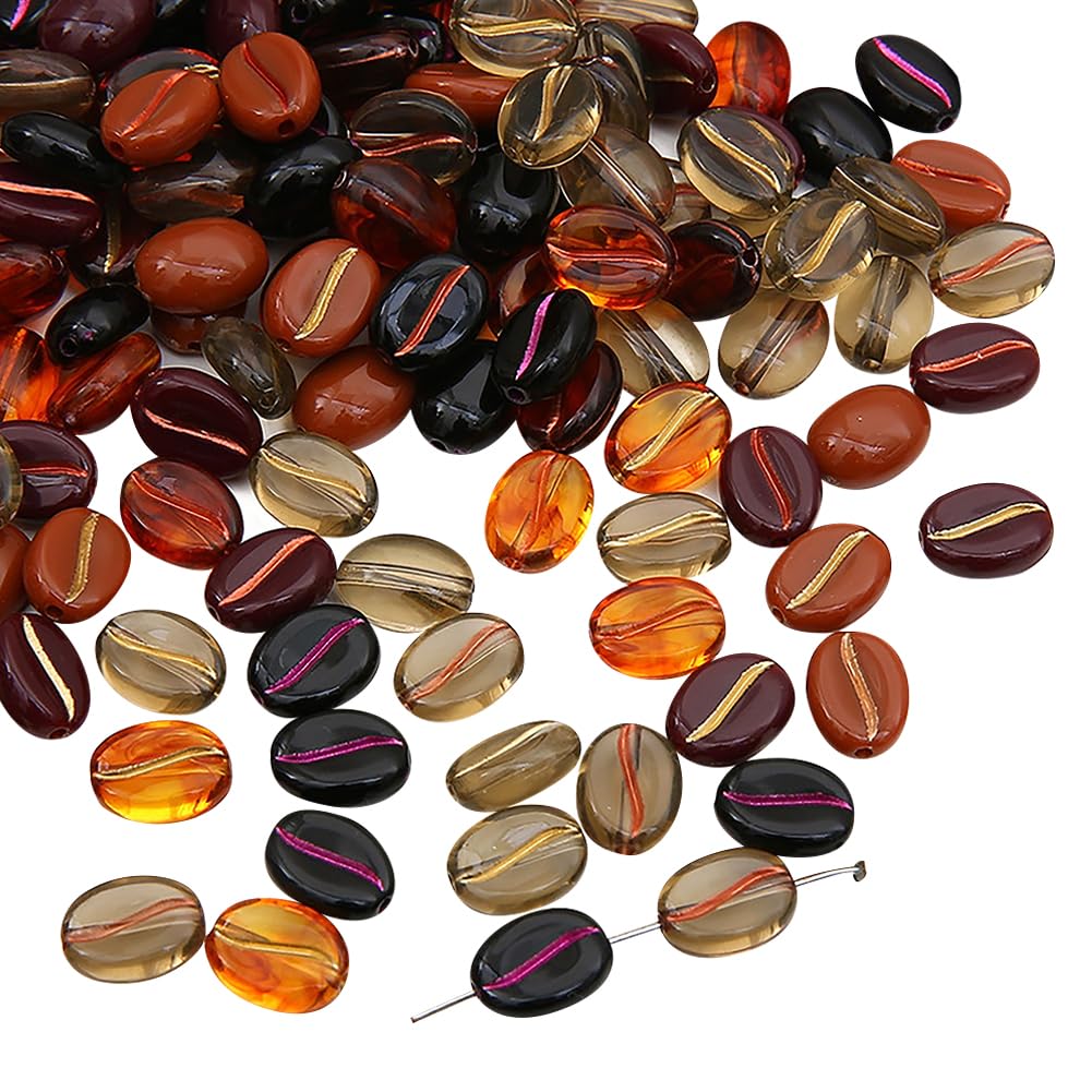 Amazon.com: 270 Pcs Coffee Bean Acrylic Beads Resin Faux Coffee Beans ...