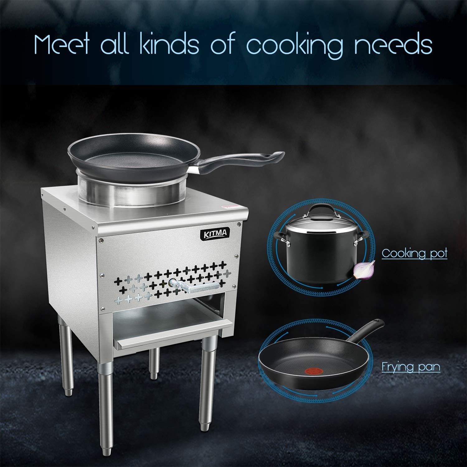 Snapklik.com : KITMA 13 Inch Wok Range - Gas Wok Range For Grilling