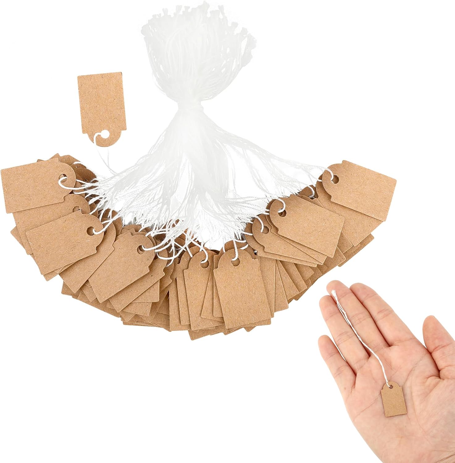 Prasacco 200 Stück Anhänger Etiketten, Preisschilder Anhänger, 2,5 x 1,5 cm Kraftpapier ...