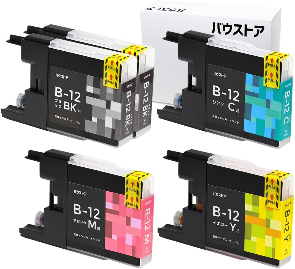 Amazon.co.jp: LC12 (BK/C/M/Y)【4色セット】ブラザー用 純互換インクカートリッジ 残量表示対応 対応機種： DCP-J940N DCP-J740N DCP ...
