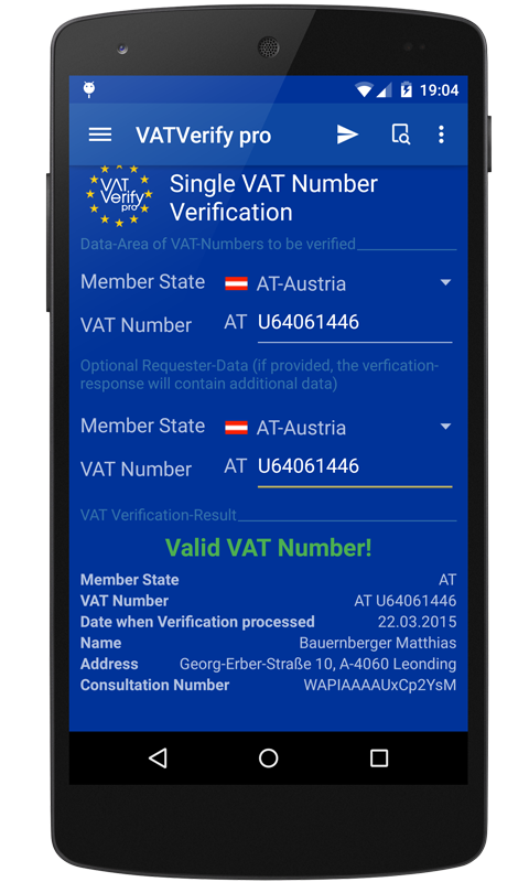 Aplicación VAT Verify pro en Amazon Appstore