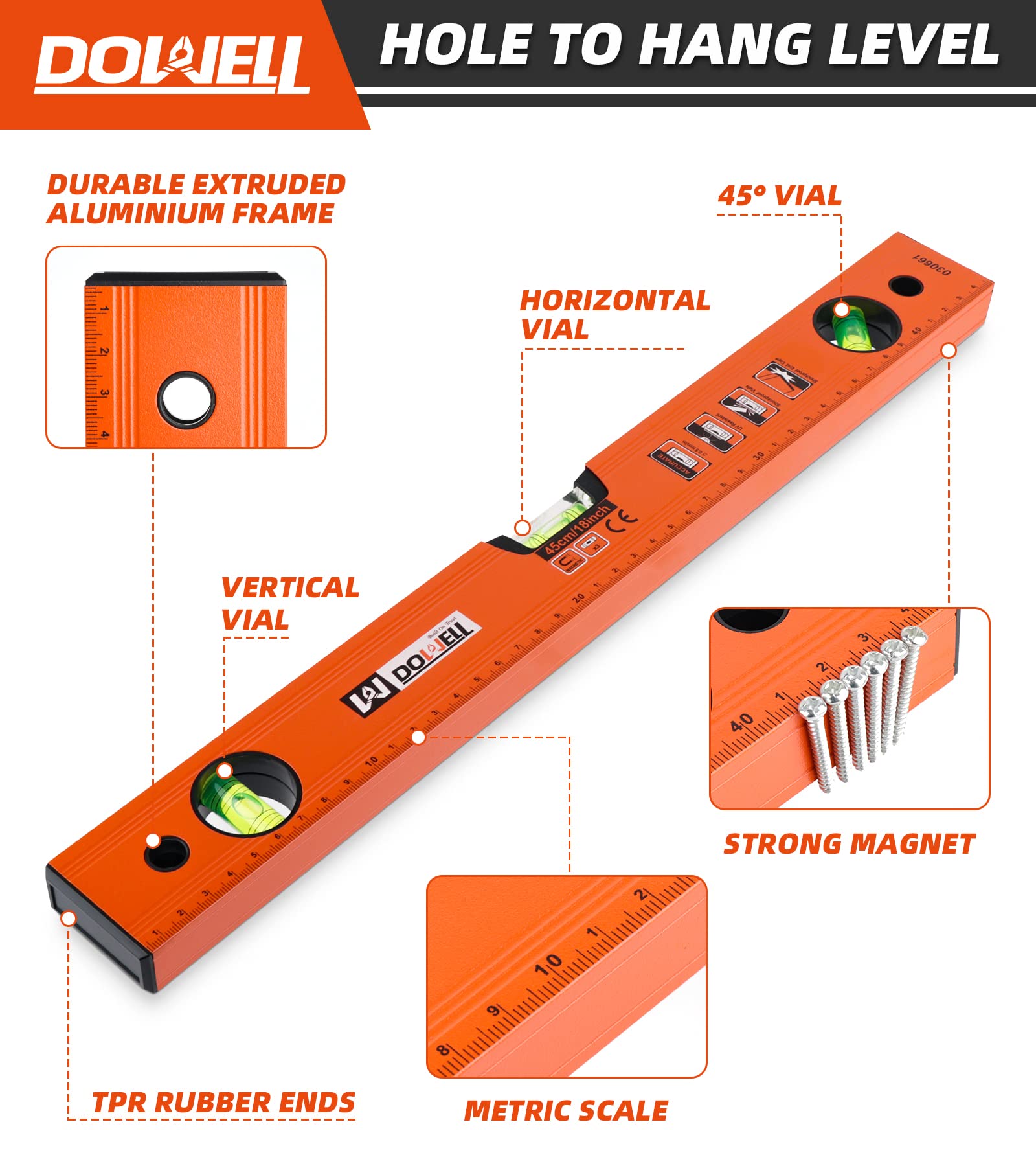 Snapklik.com : DOWELL 18 Inch Magnetic Spirit Level