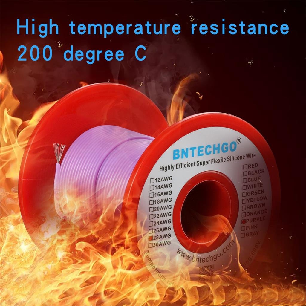 Snapklik.com : 28 Gauge Silicone Wire Spool 250 Ft Purple Flexible 28 ...