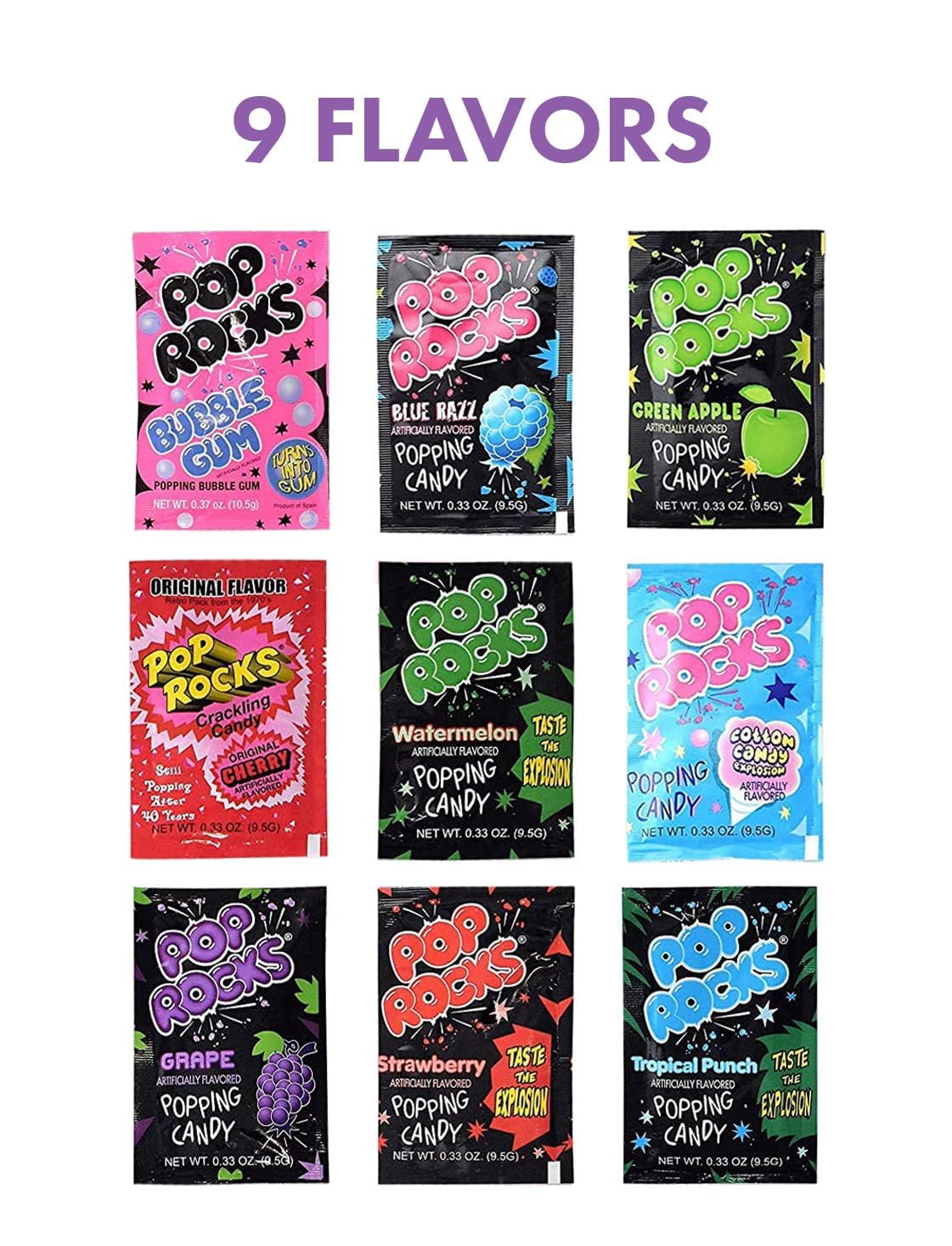 Pop Rocks Popping – Caja de regalo de dulces mixtos Variedad de 9 ...