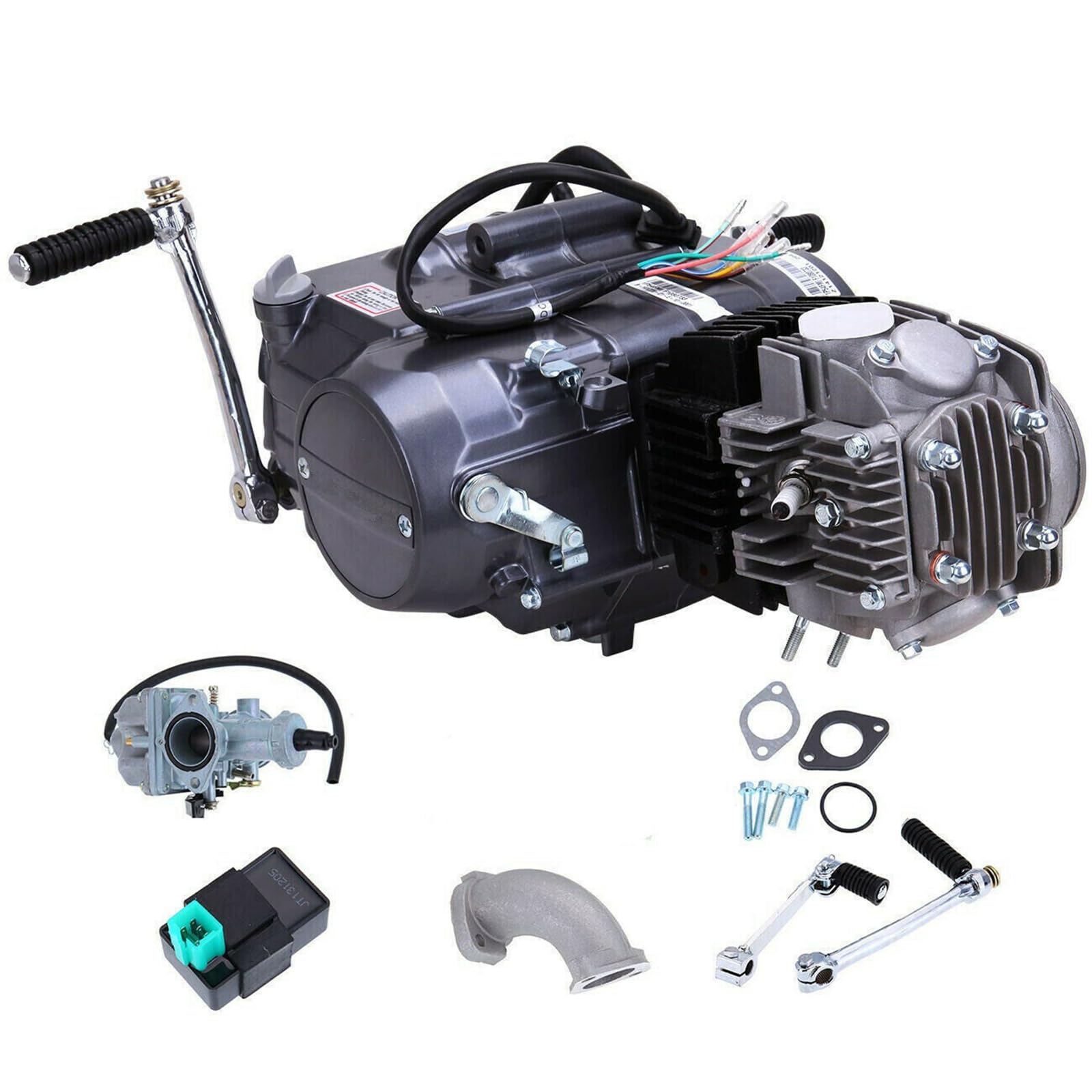 Buy LIYUANJUN 125CC 4-Stroke Engine Motor Kit, Single Cylinder Air ...