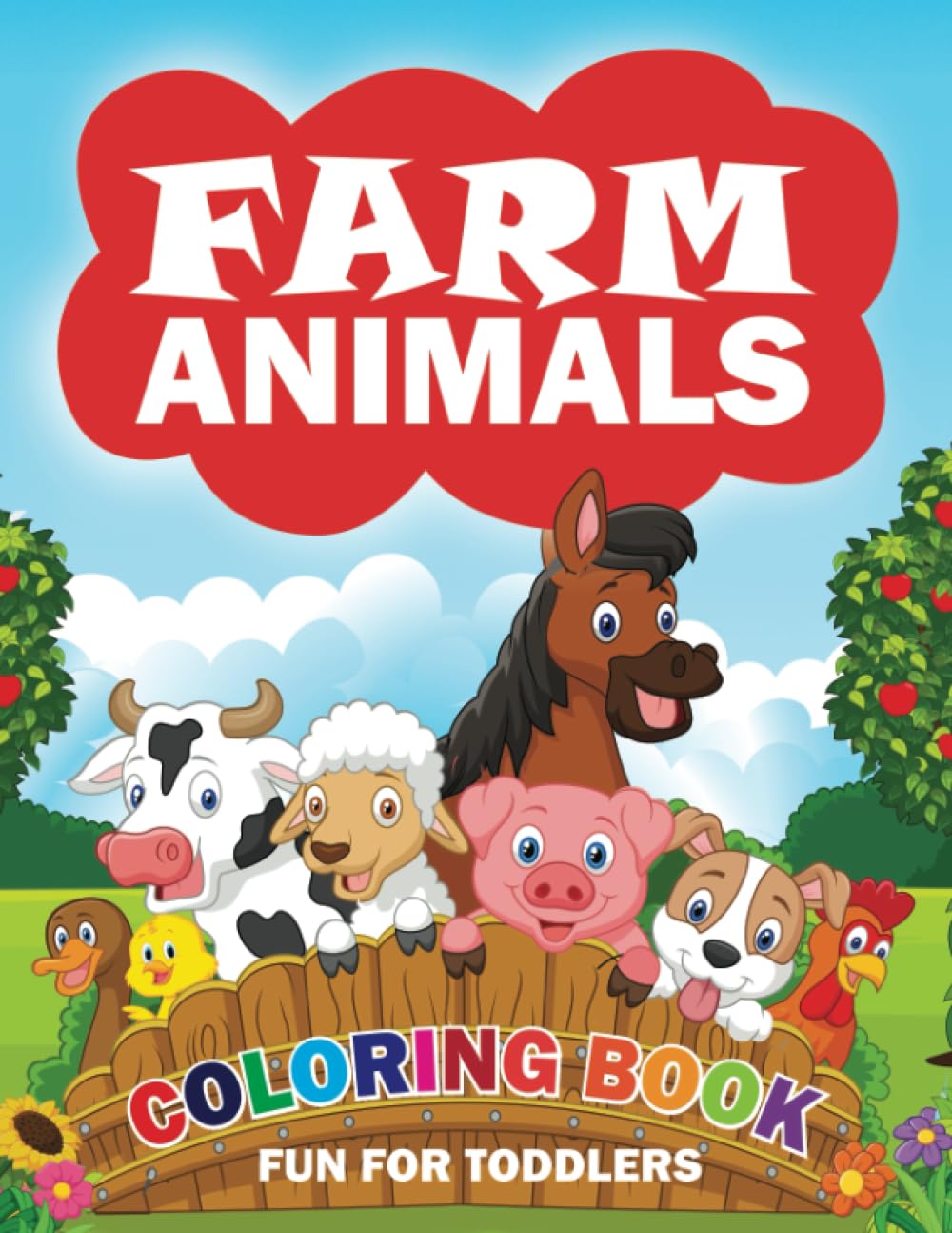Snapklik.com : Farm Animals Coloring Book For Toddlers: For Kids Ages 2 ...