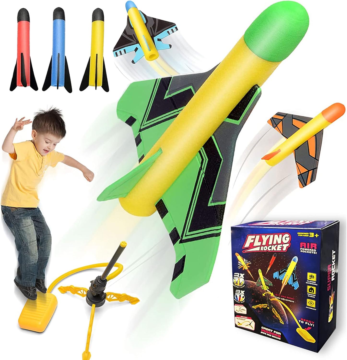 Amazon.com: KIDAMI Rocket Launchers for Kids with 3 Foam Rockets and 3 ...