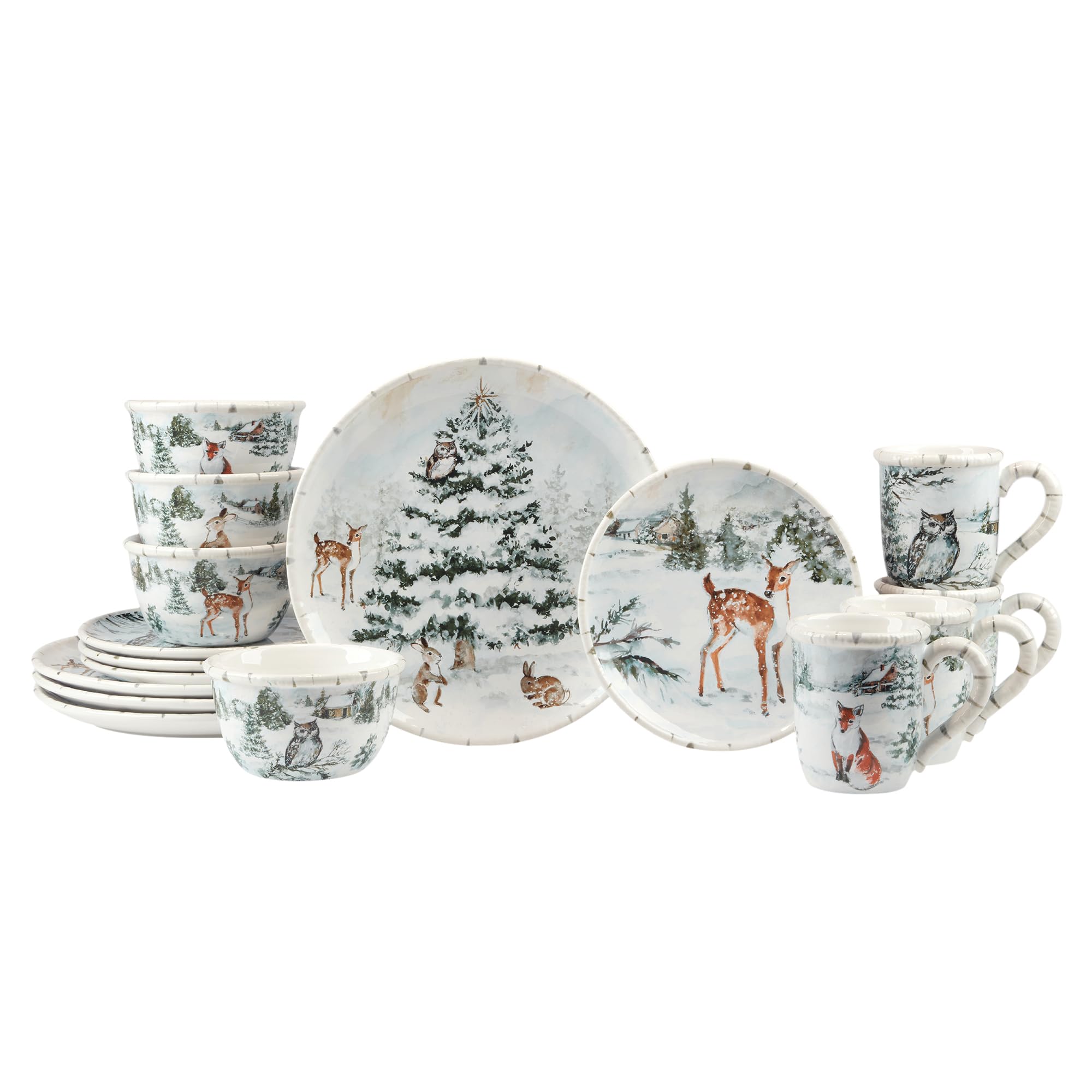 Amazon.com | Certified International Winter Frost 16 Pc Dinnerware Set ...