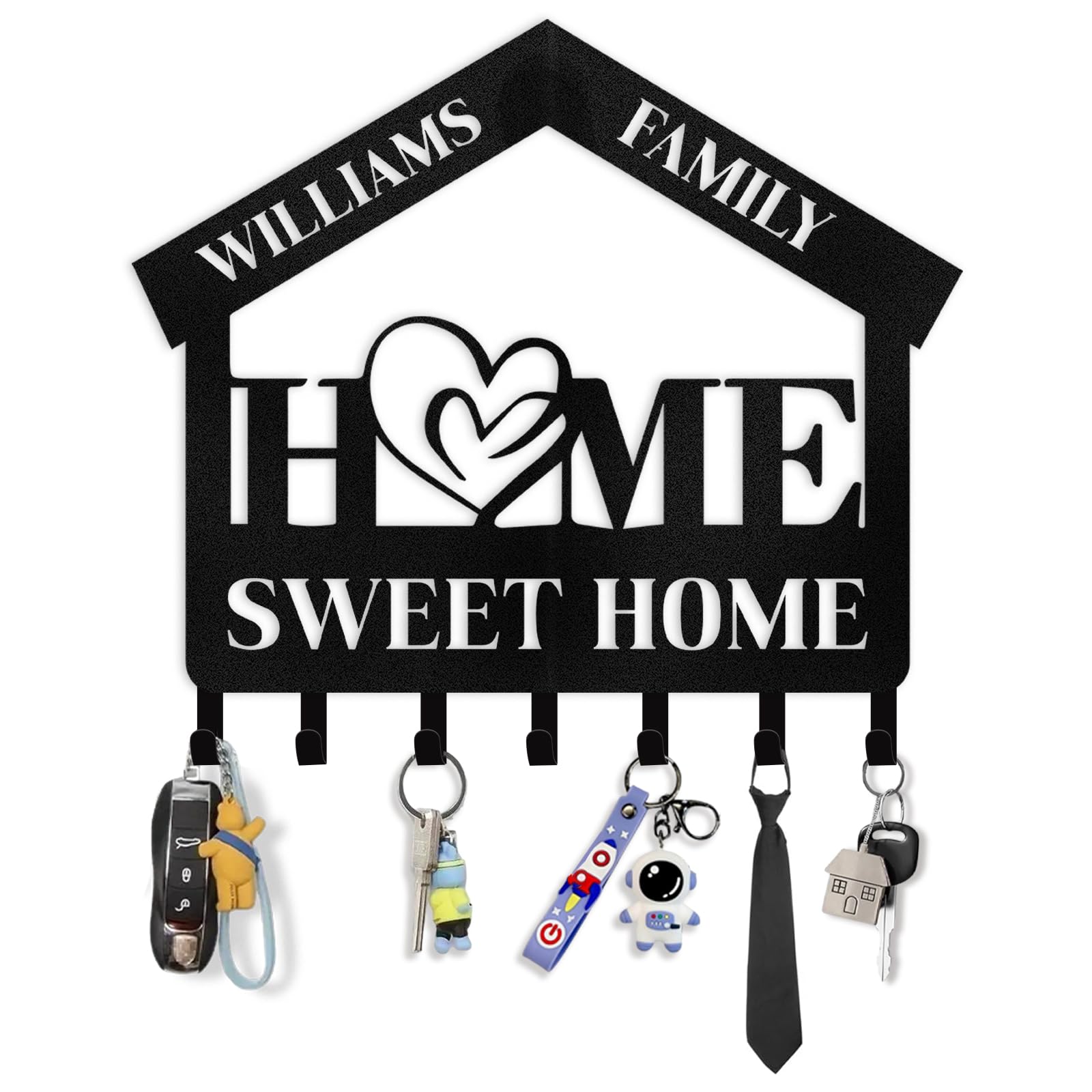 Amazon.com: Personalized Key Holder for Wall | Sweet Home Key Holder ...