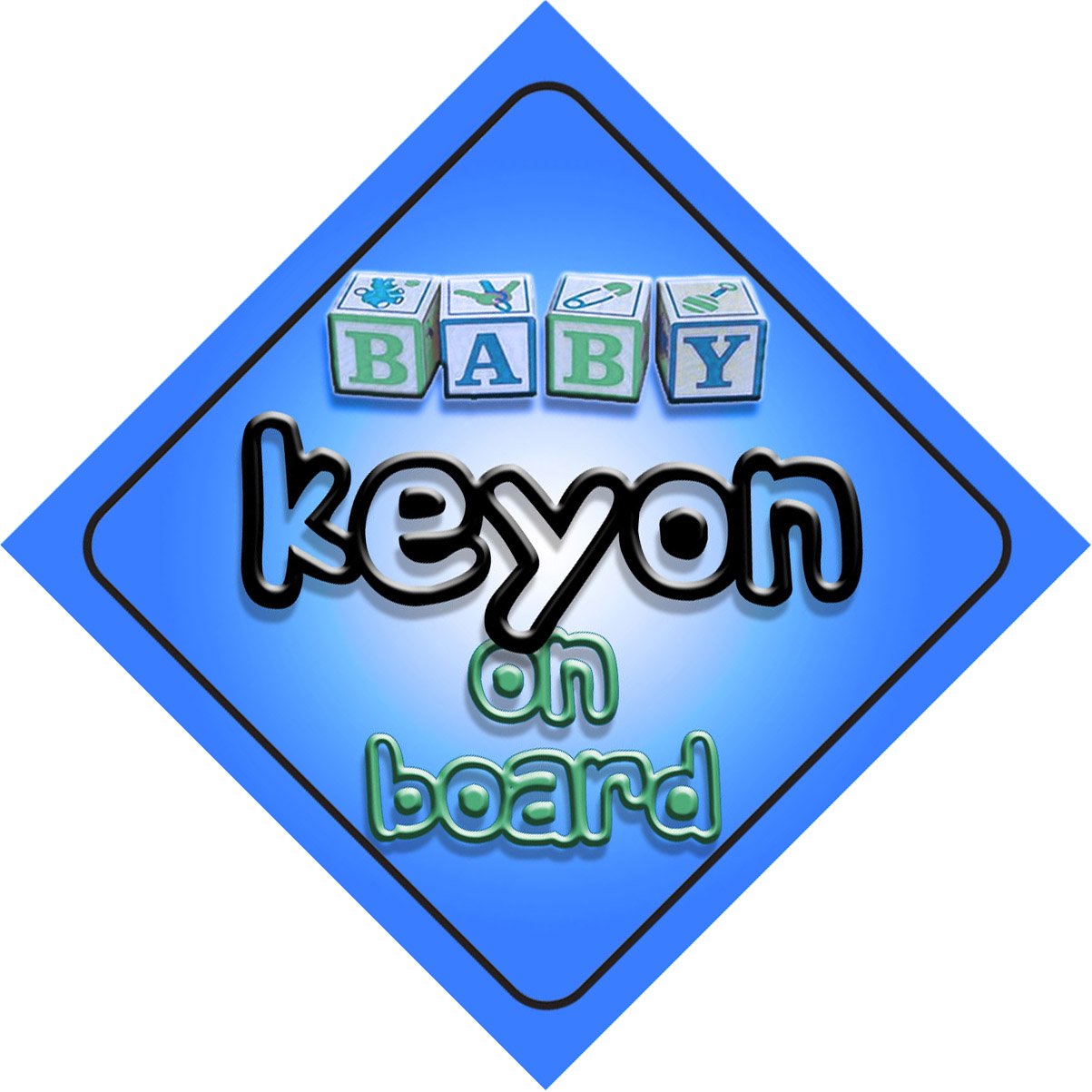 Amazon.com: Baby Boy Keyon on Board Novelty car Sign Gift/Present for ...