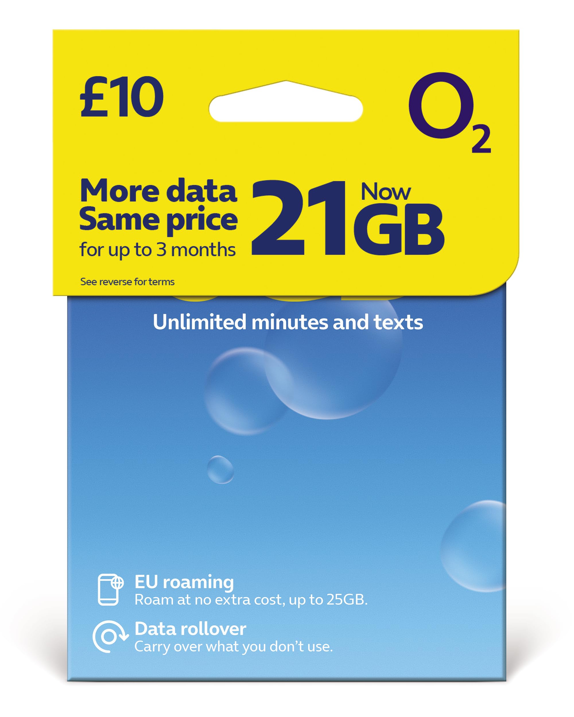 O2 SIM Card UK & EUROPE (ROAM FREE) PREPAID PAYG £10 Bundle - 8GB ...