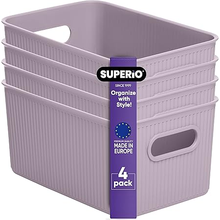 Amazon.com - Superio Decorative Plastic Open Home Storage Bins ...