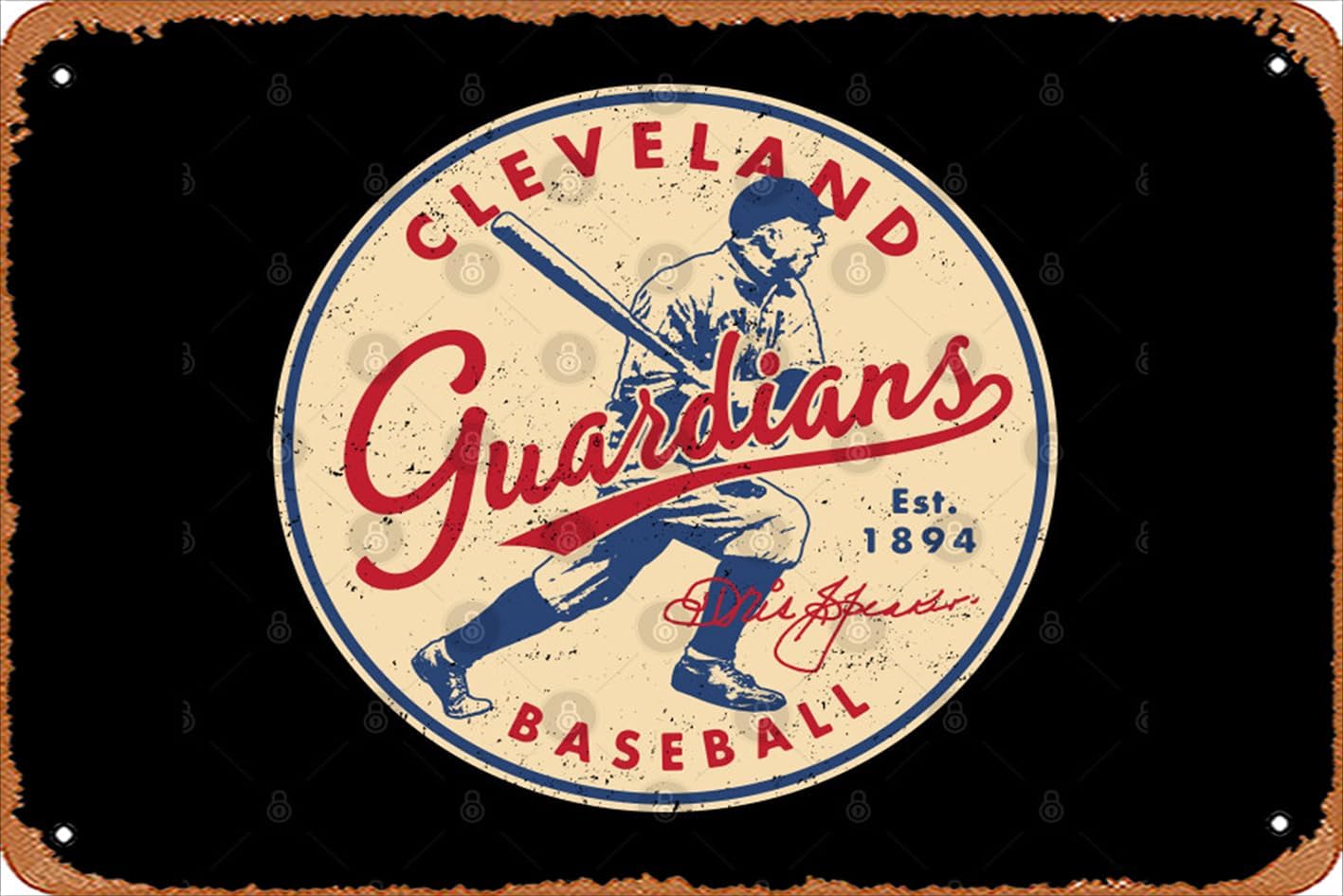 Amazon.com : Zuhhgii Retro Tin Sign Tris Speaker Cleveland Guardians by ...
