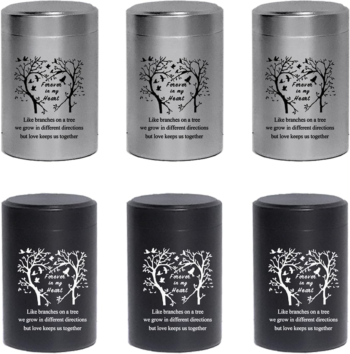 Amazon.com: BRUKUSUR Small Aluminum Black Urns for Human Ashes, Set of ...