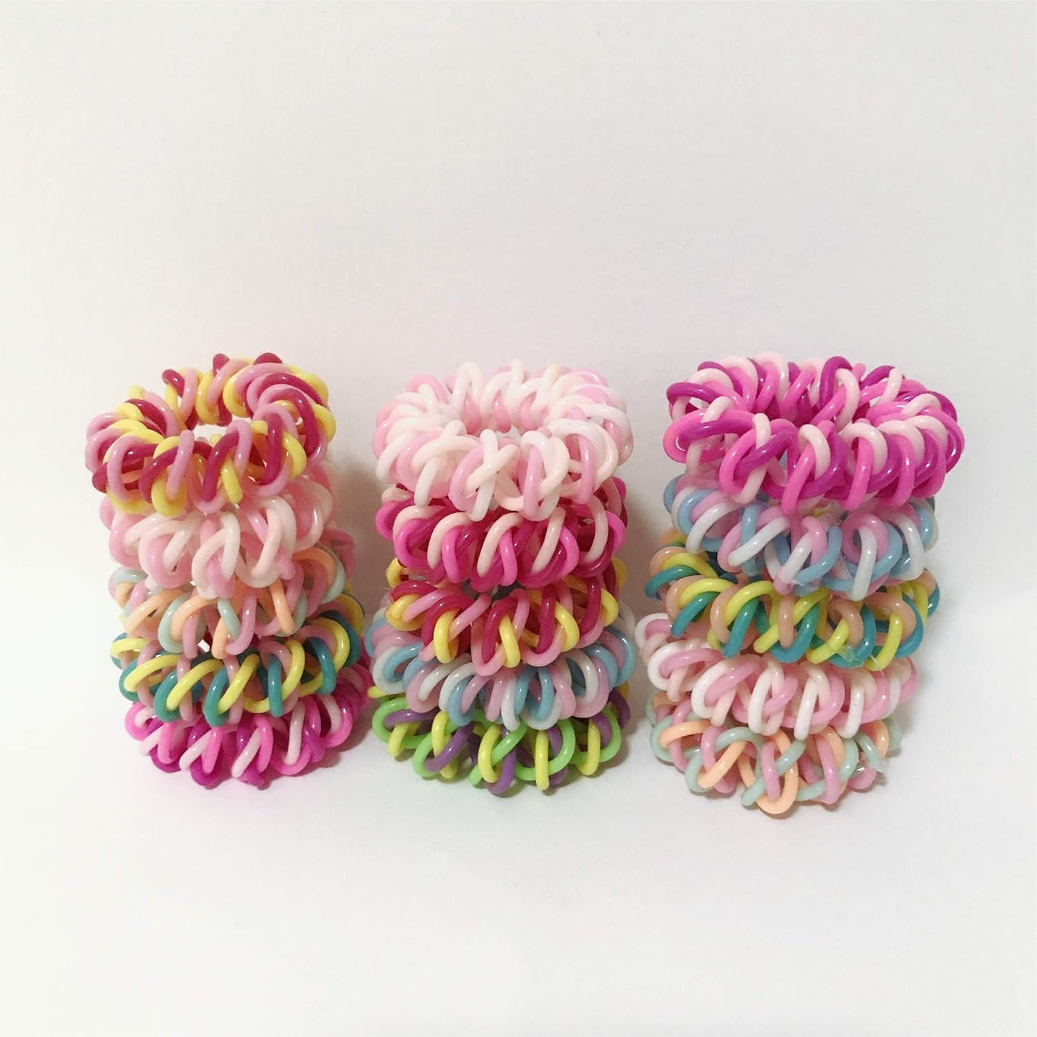 Amazon.com : Spiral Hair Ties, Plastic Elastics Hair Ties, Telephone ...