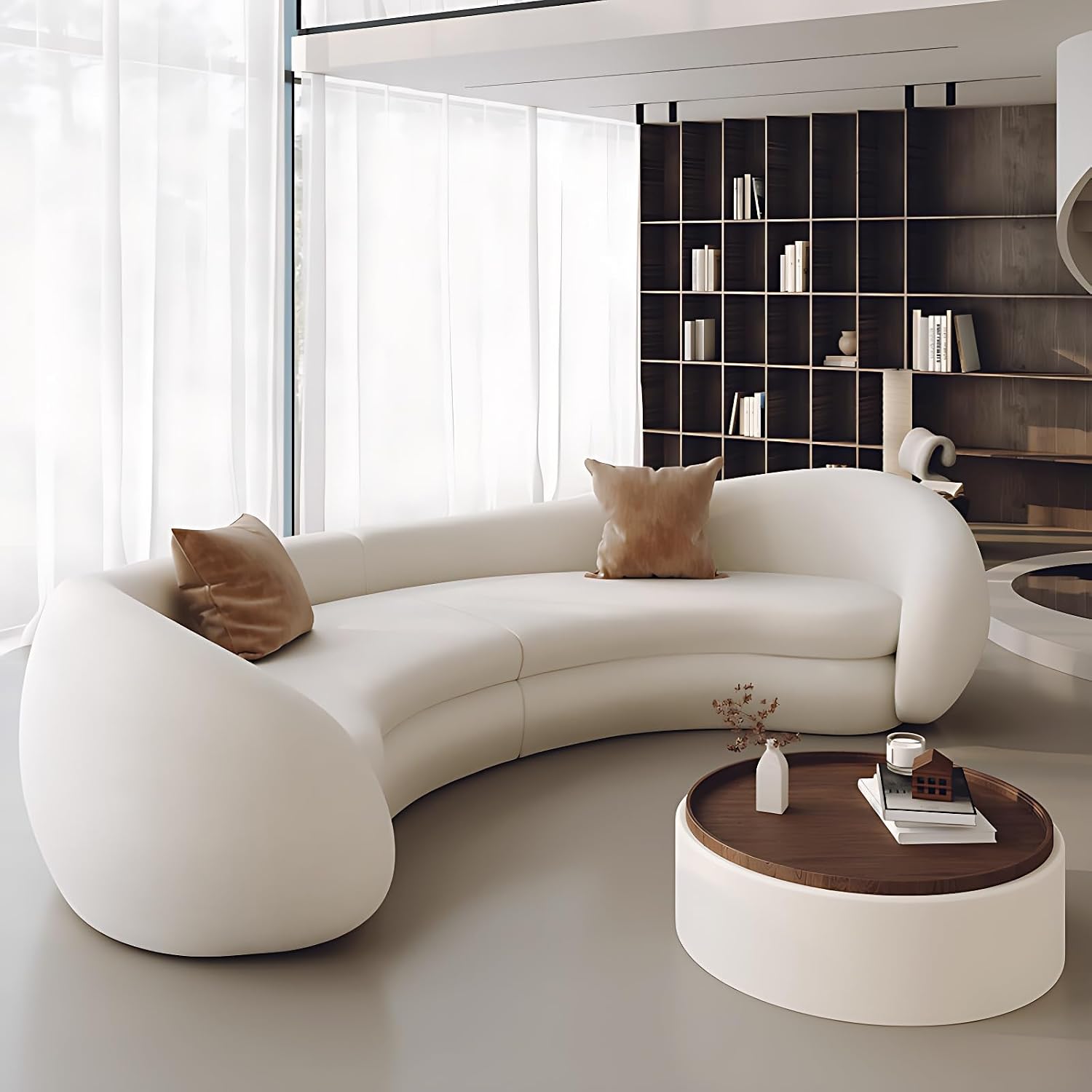 Amazon.com: LyckTre Modern Curved Sectional Sofa Set for Living Room ...