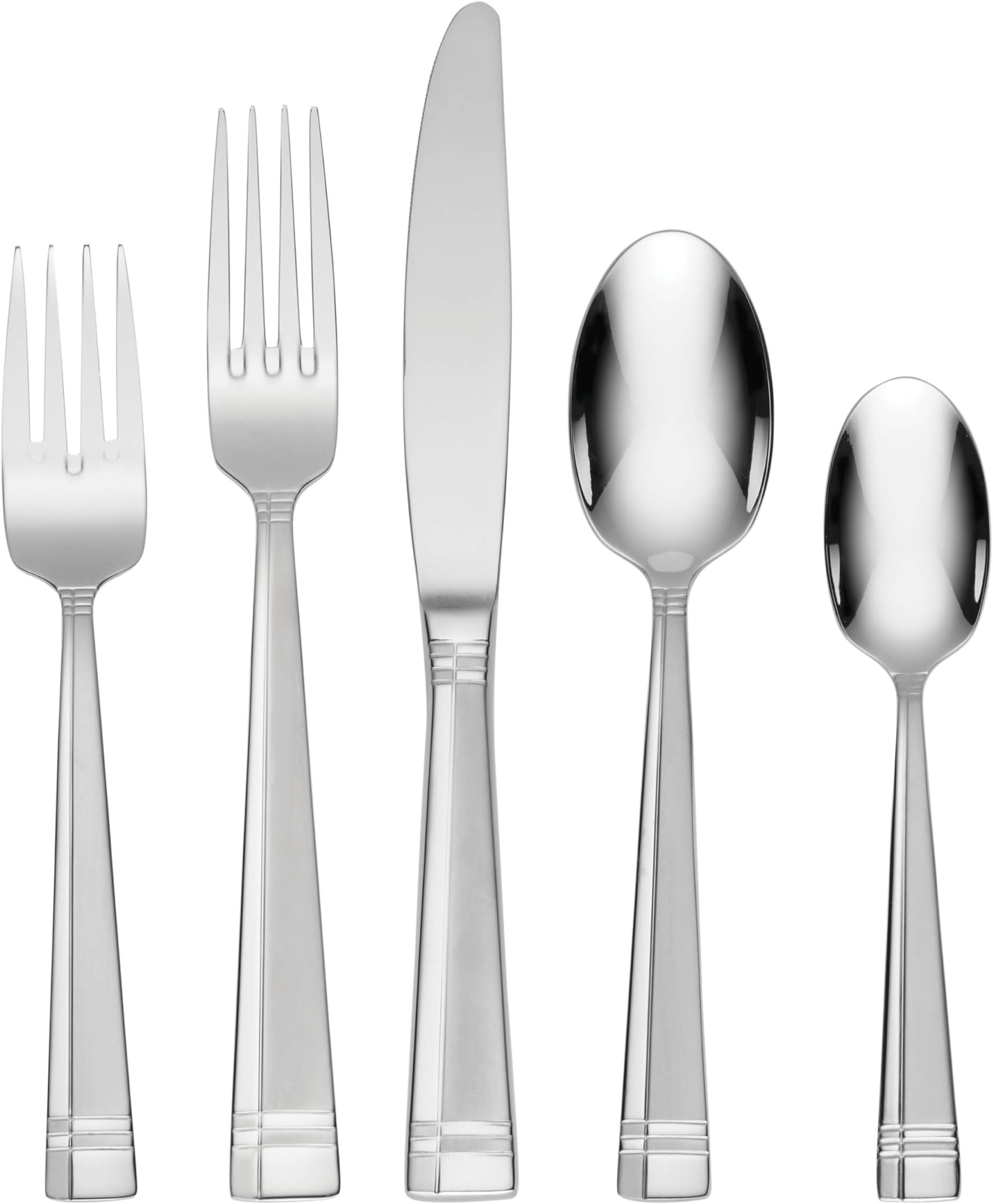 Amazon.com | Oneida B222045C Cleo 45 Piece Everyday Flatware Set, Service For 8: Serving Sets