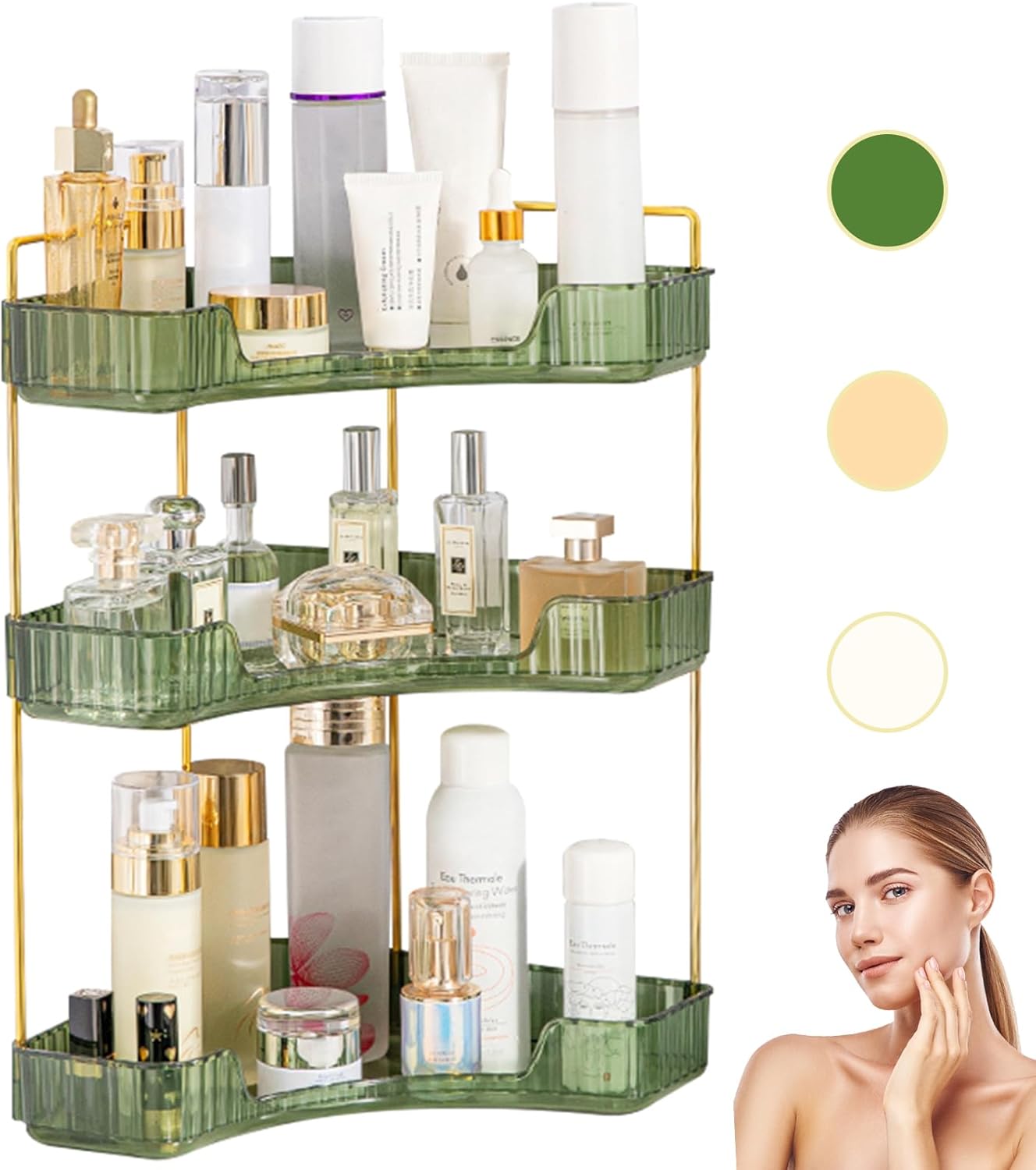 Amazon.com: Purbros 3-Tier Corner Bathroom Counter Organizer, Modern ...