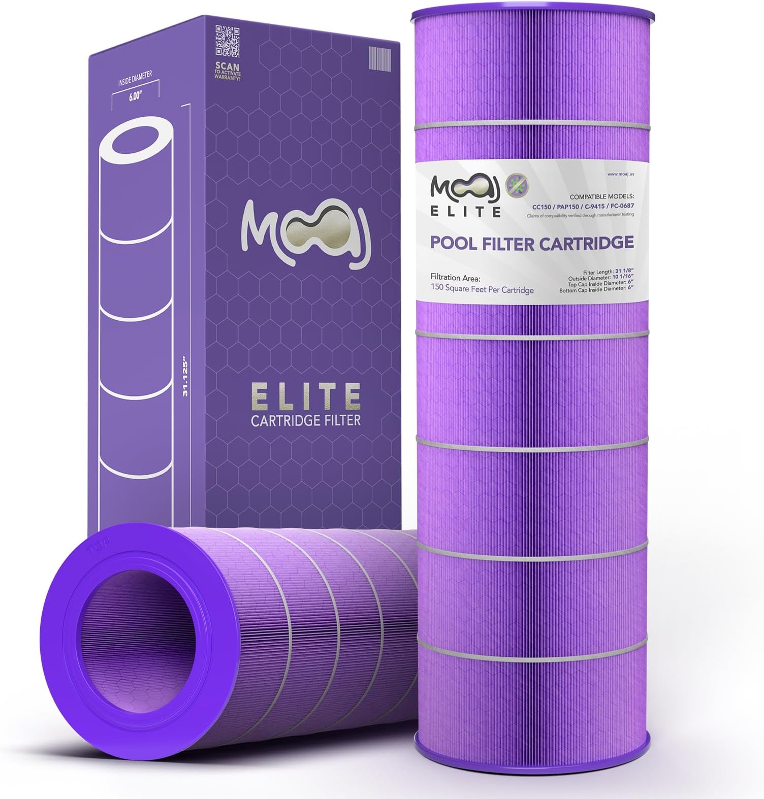 Amazon.com : MOAJ Elite Pool Filter Replaces Pentair CC150, Clean and ...