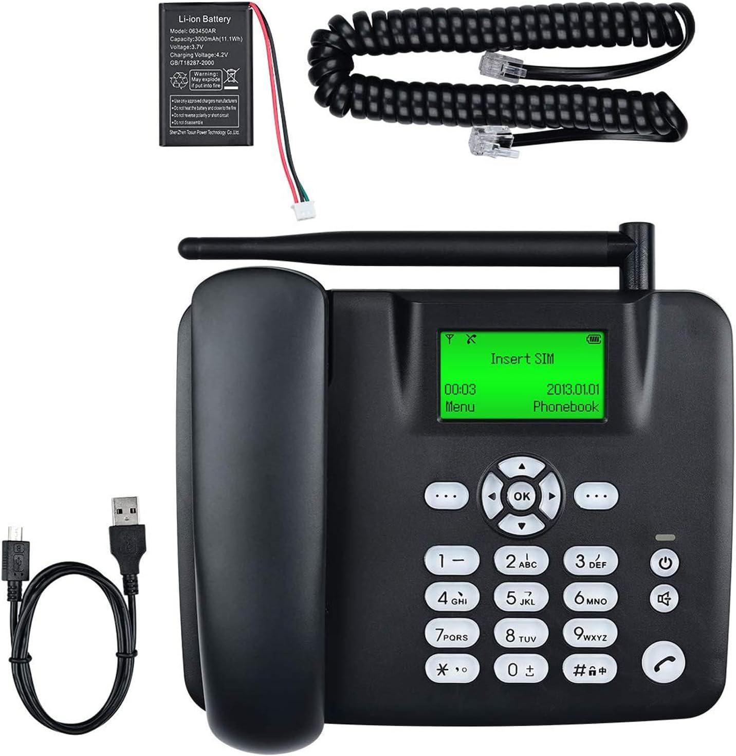 BW Wireless GSM Desktop Phone - Desktop Style Phone with SIM Card Slot ...