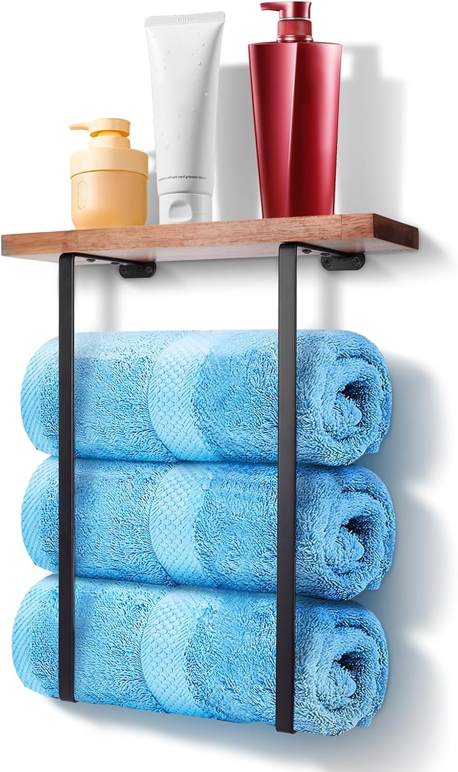 Amazon.com: Towel Racks Wall Mounted, Bathroom Rolled Towel Storage ...