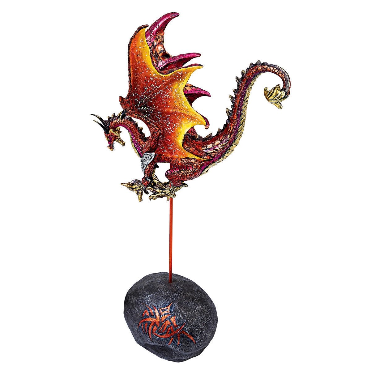 Design Toscano Dragon Minion of Darkness Statue, Fire, Full Color ...