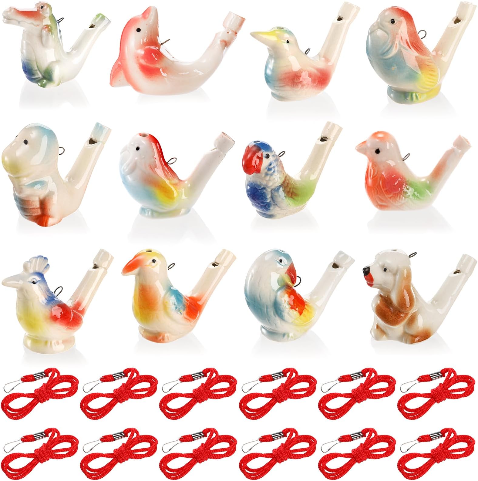 Amazon.com: Bird Whistle 6PCS Ceramic Bird Whistles, Bird Water ...