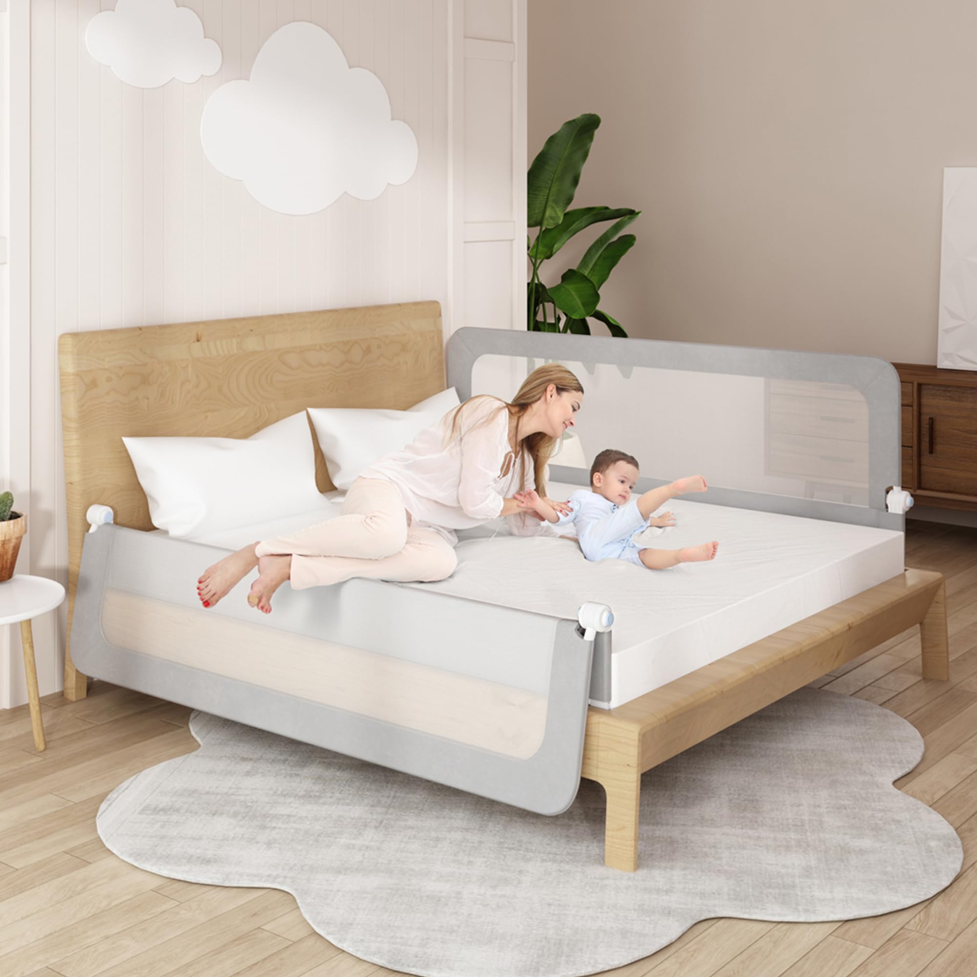 Bopeep Bed Rail Baby Kids Safety Guard Height Adjustable Folding Child ...