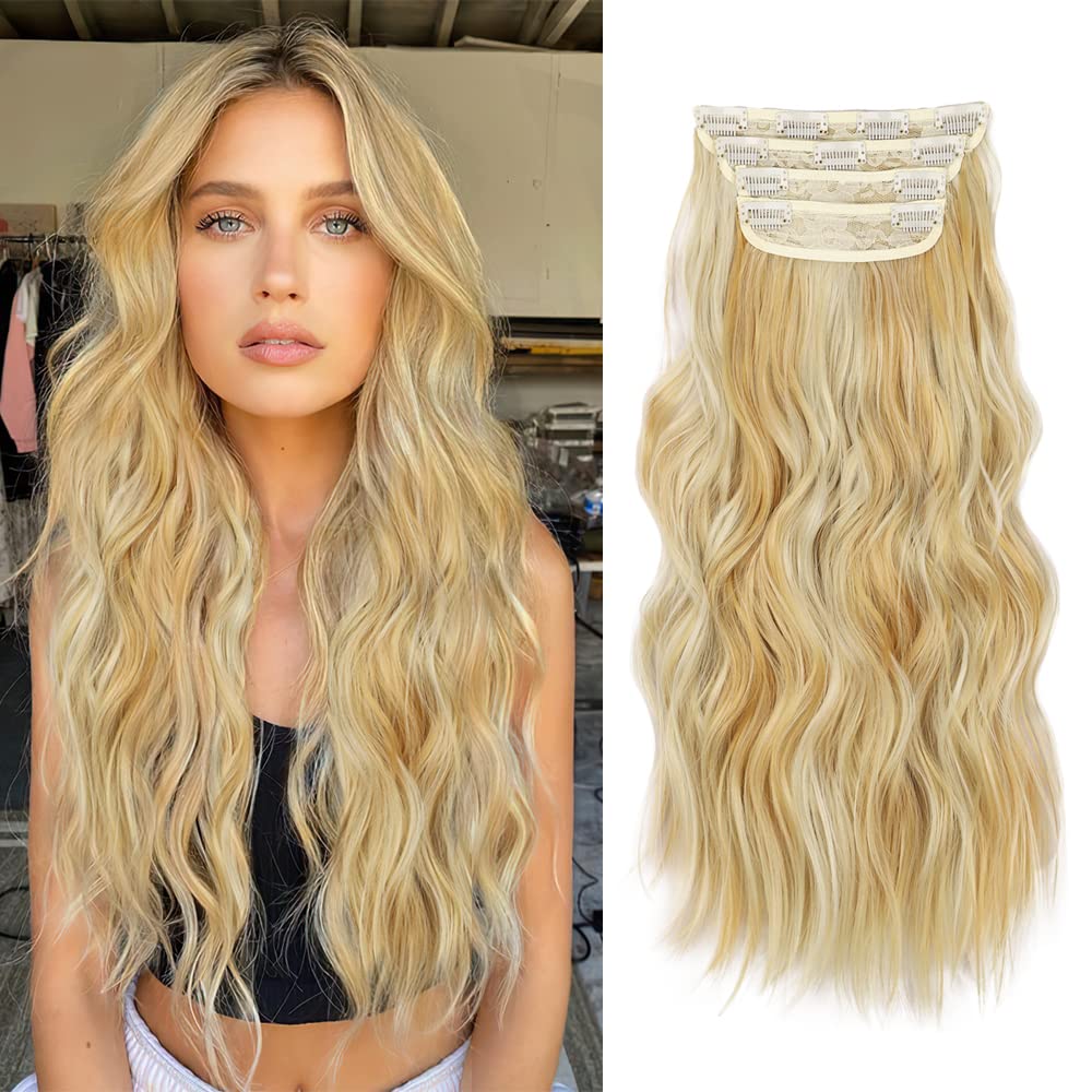 AISI BEAUTY Extensiones de cabello con pinzas, 4 piezas de 20 pulgadas ...