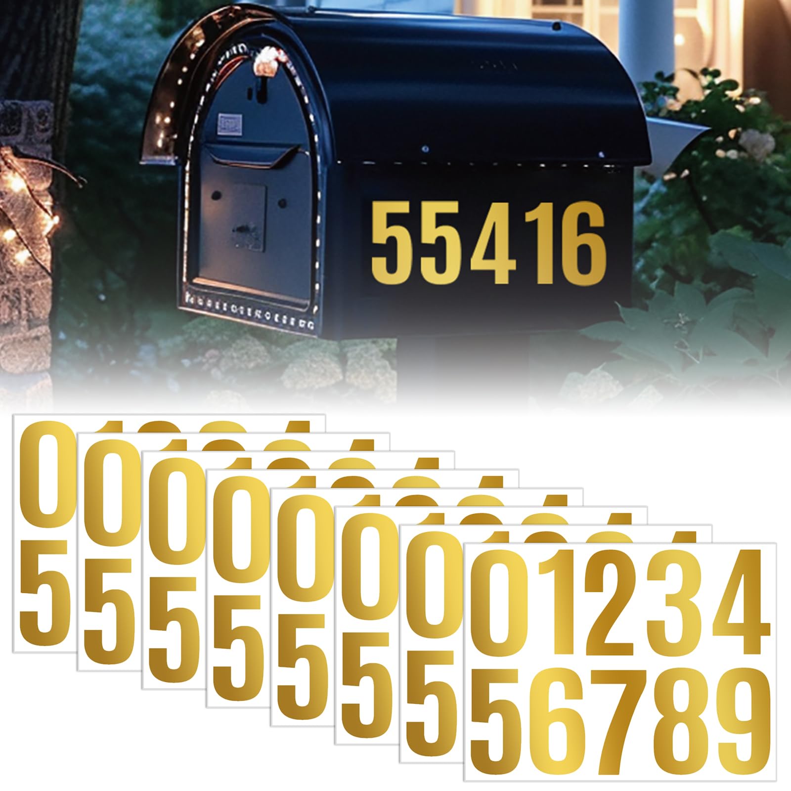 Amazon.com: 80 Pcs Gold Mailbox Numbers Stickers for Outside, 3 Inch ...