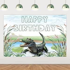Amazon.com : Alligator Birthday Party Decorations Crocodile Happy ...