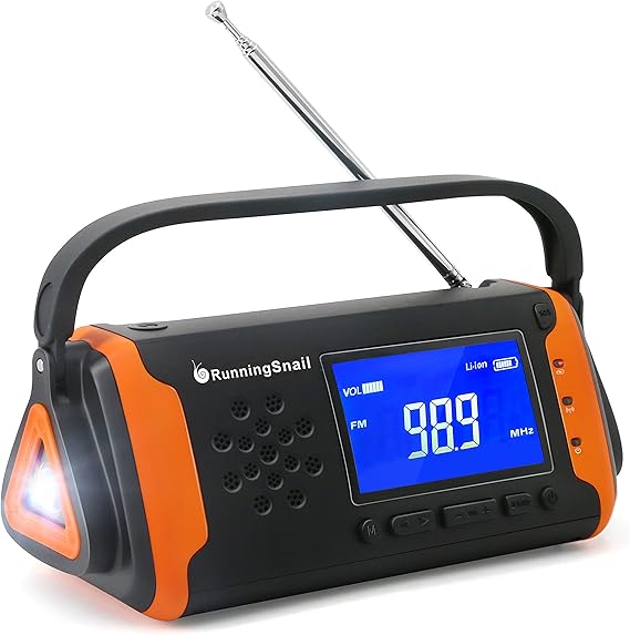 Amazon.co.jp: RunningSnail 防災ラジオ ソーラー手回しラジオ 充電式ライト・ラジオ 乾電池USB充電 多機能 懐中電灯 防災ラジオ 4000 MAH大容量phone ...
