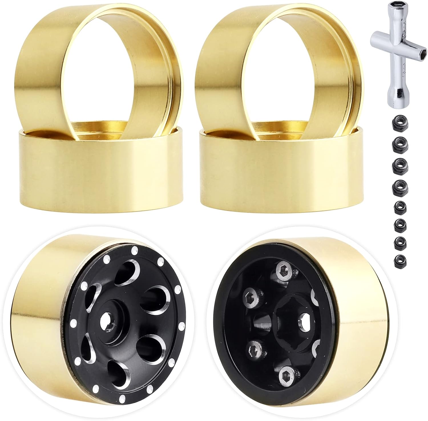 Amazon.com: HobbyPark Brass Internal Beadlock Ring Clamp Ring Fit 1.0 ...