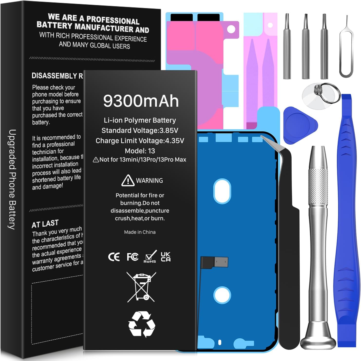 Amazon.com: Vvsialeek A2655 Replacement Battery for iPhone13 A2482 ...