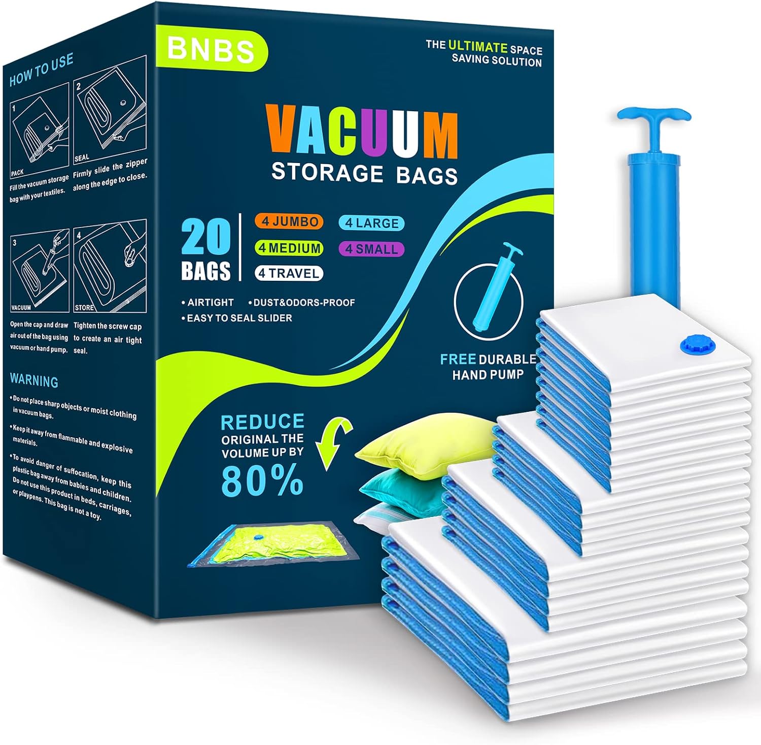 Amazon.com: BNBS Paquete de 20 bolsas de almacenamiento al vacío ...