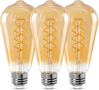 Amazon.com: Decoaui ST64 LED E26 Vintage Edison Light Bulbs, Amber ...