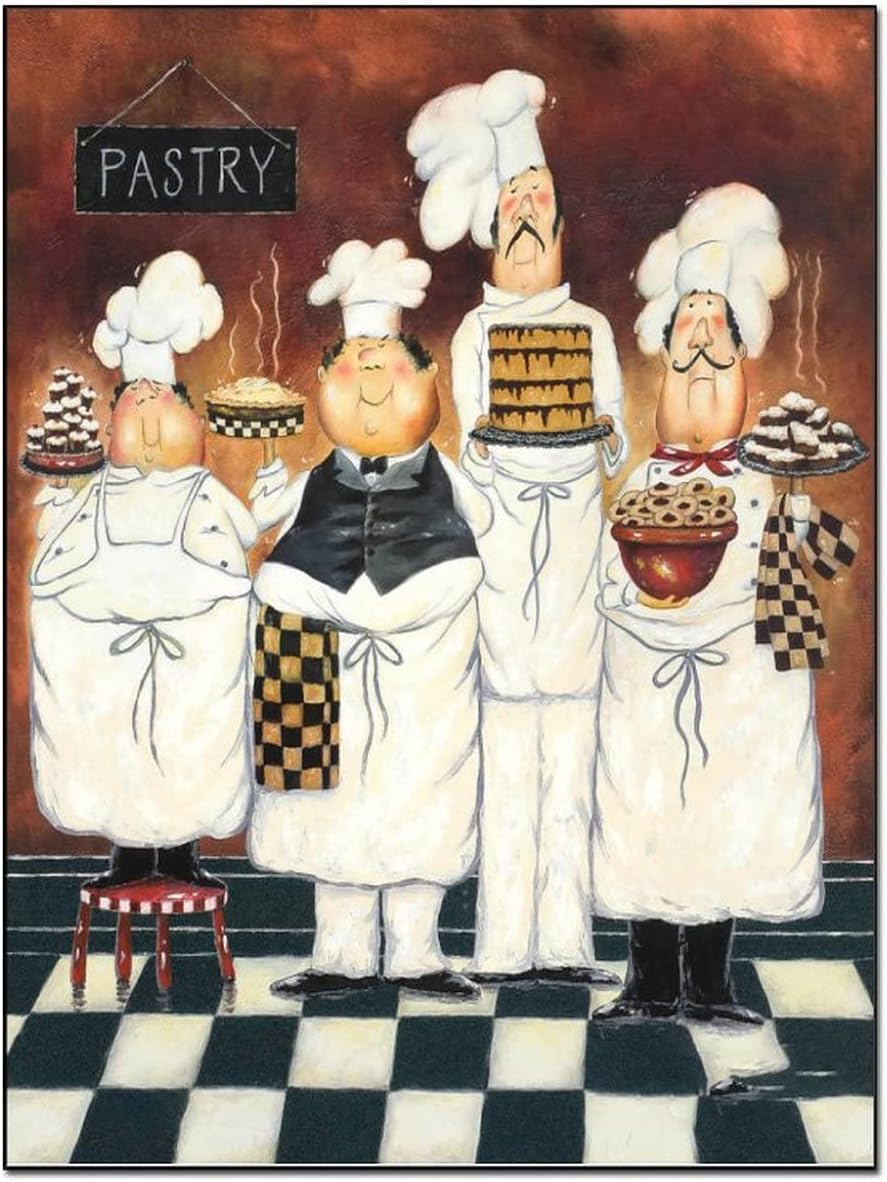 Amazon.com: ToMart Chef Art Poster Four Fat Chefs Wall Art Kitchen ...