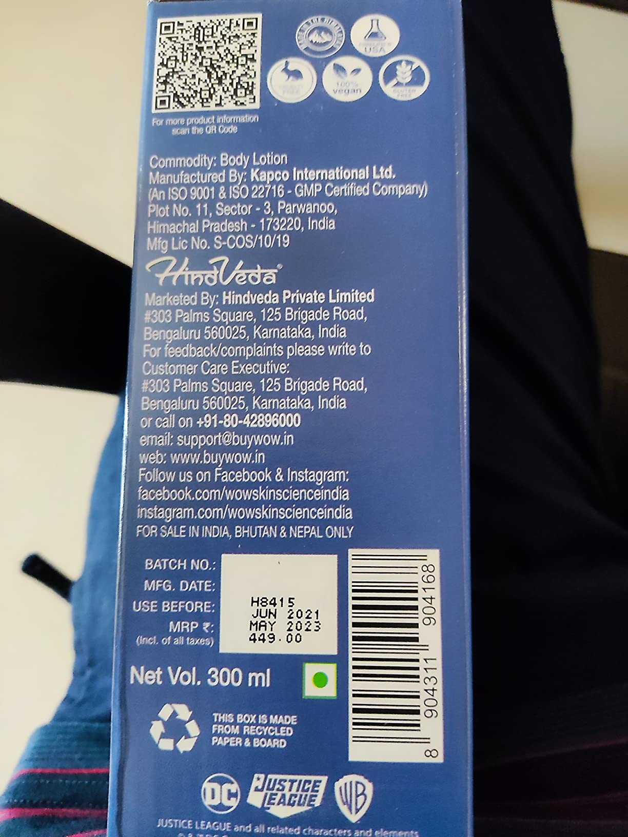 Buy WOW Skin Science Kids Body Lotion - SPF 15 - Caped Crusader Batman ...