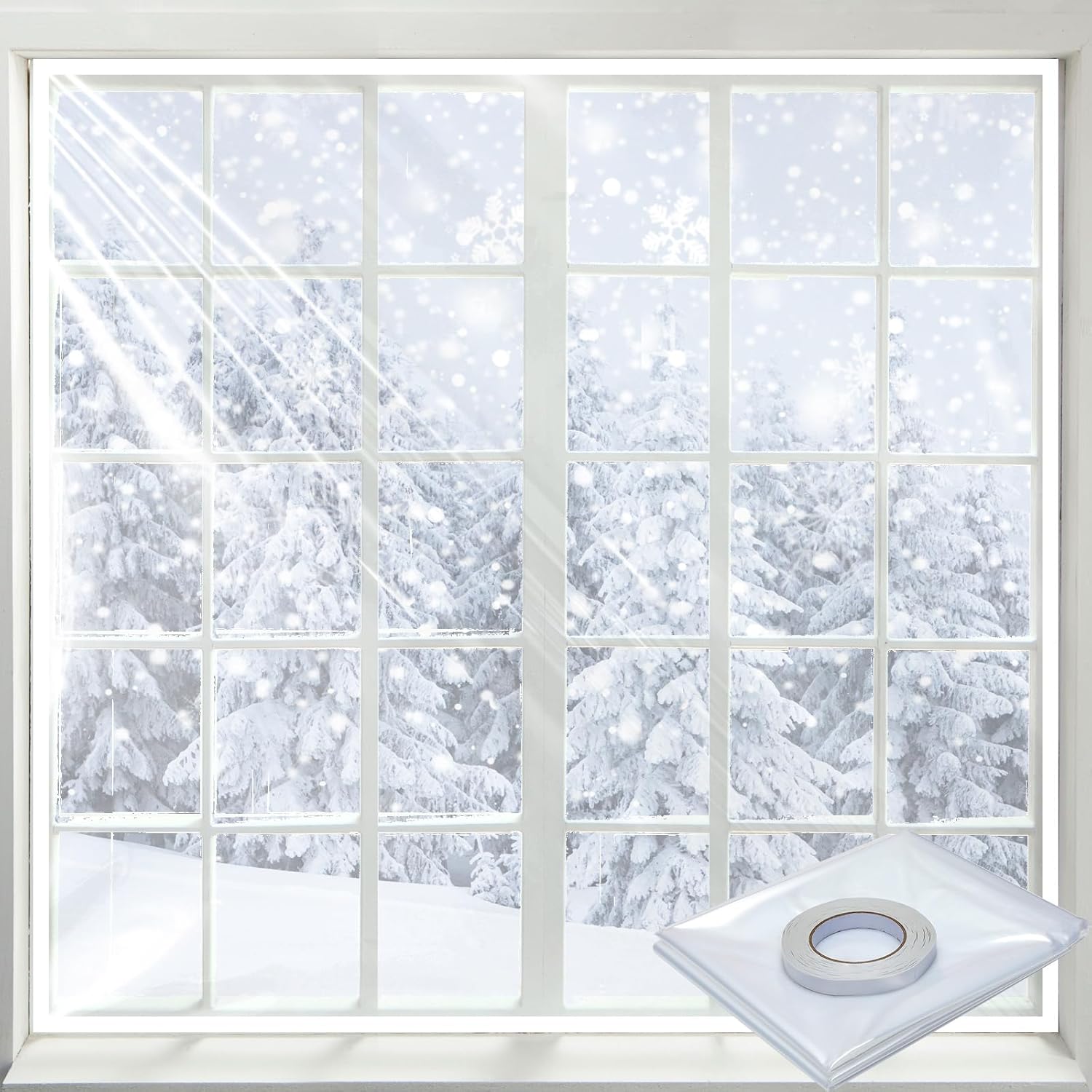 Frienda 63 x 212 inch Window Insulation Kit Window Plastic for ...