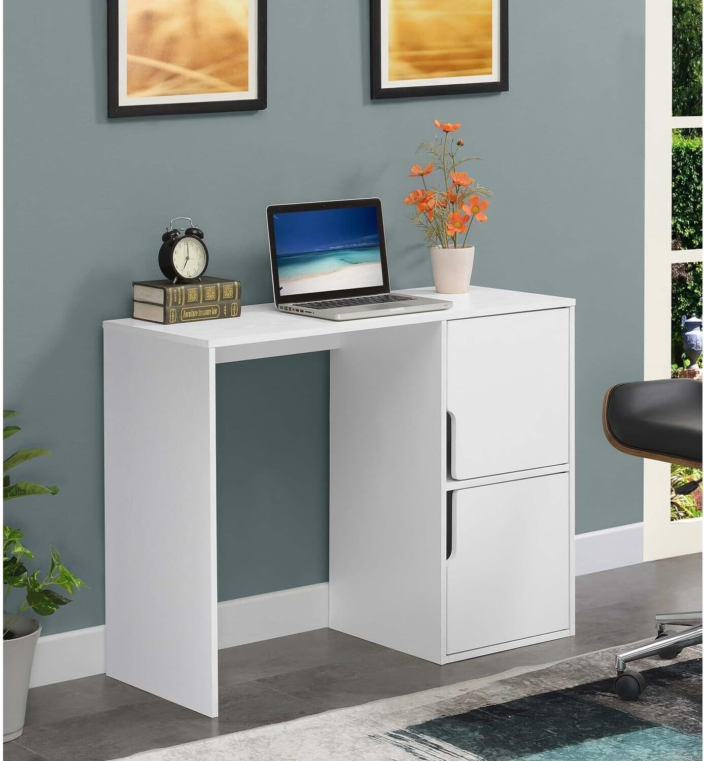Amazon.com: HomeStock Lakeside Living Student Desk with Storage ...