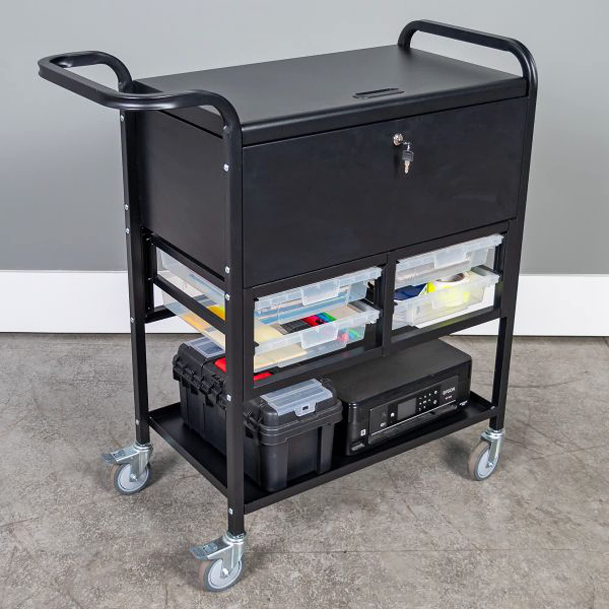 Snapklik.com : Luxor Indoor Modern Mobile Utility Heavy Duty Storage ...